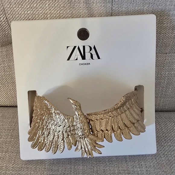 Zara | Accessories | Zara Gold Winged Statement Choker Necklace Nwt ...